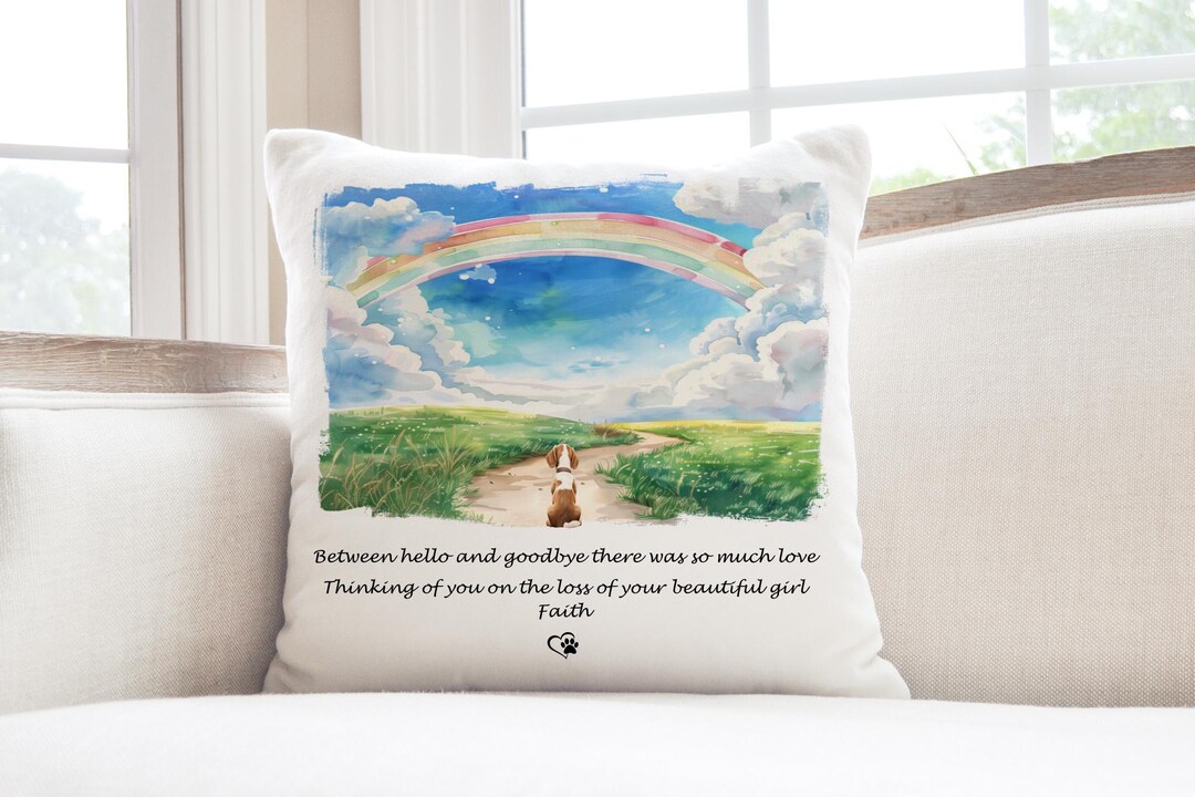 Personalised Pet Loss Dog Memorial Cushion Custom Gift | Pet Memorial ...
