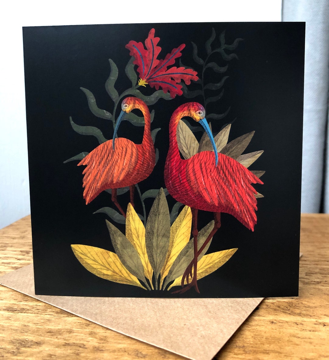 Scarlet Ibis Card - Etsy