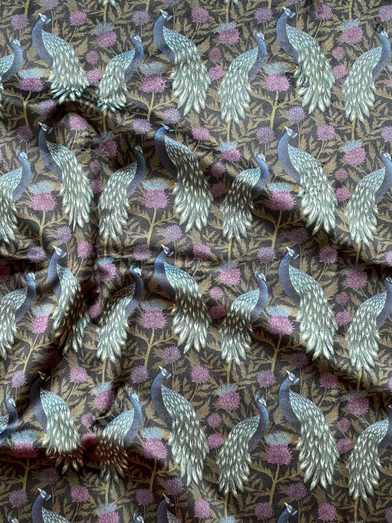 Dark Peacock Velvet Fabric - Etsy