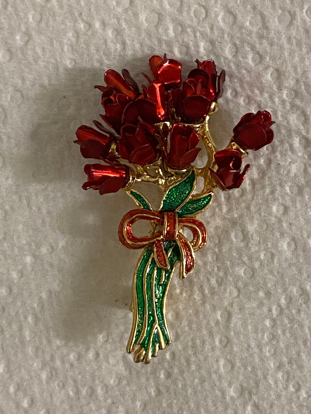 Vintage Bouquet of Roses Brooch Pin - Etsy