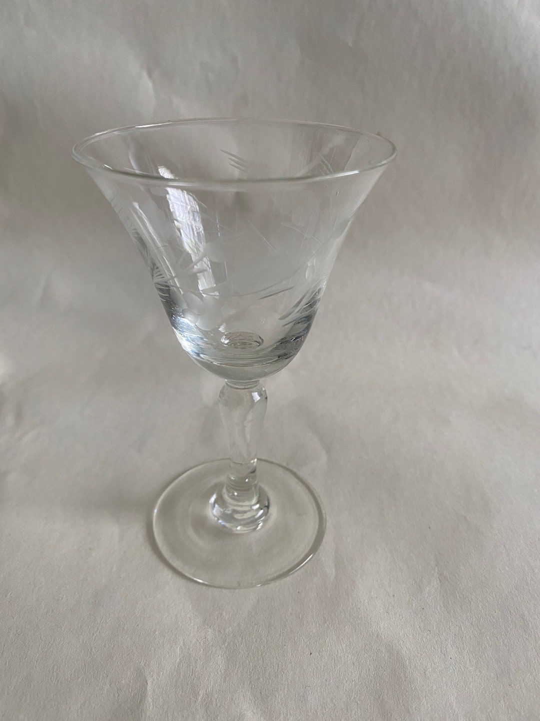 Vintage Etched Small Sherry Glass. Floral Design. - Etsy