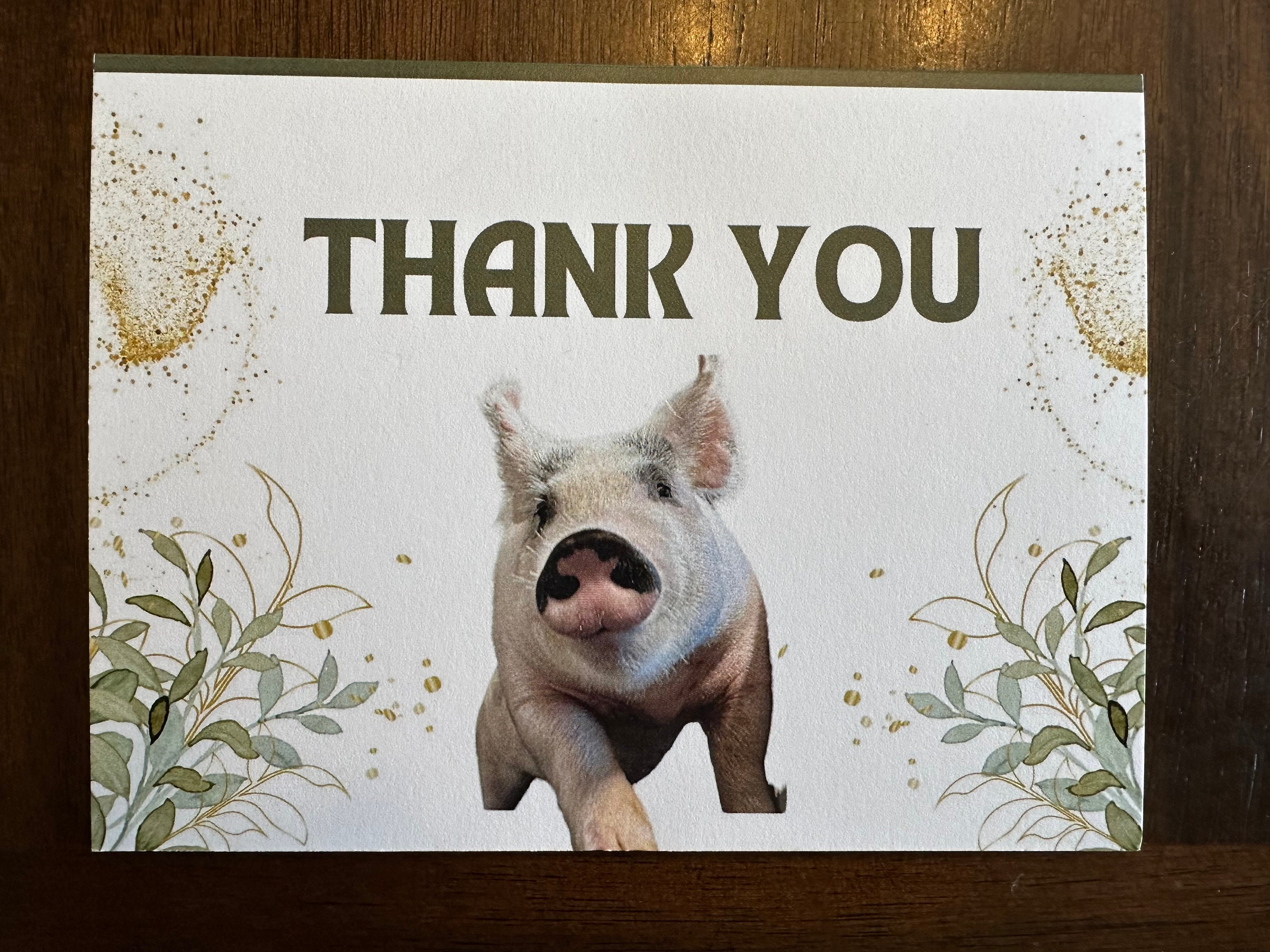 Pig Thank You Card - Etsy
