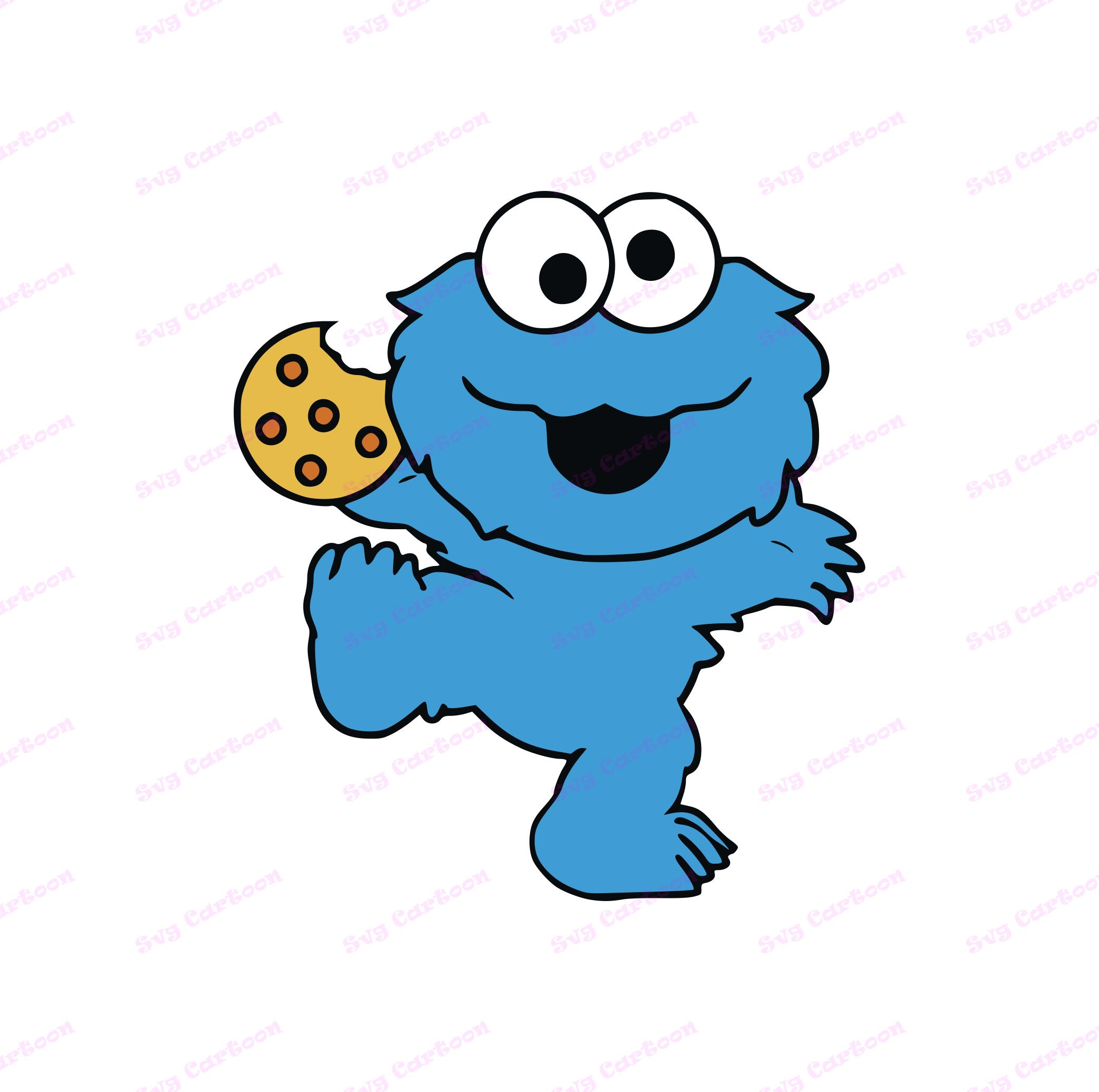 Cookie Monster SVG svg dxf Cricut Silhouette Cut File | Etsy