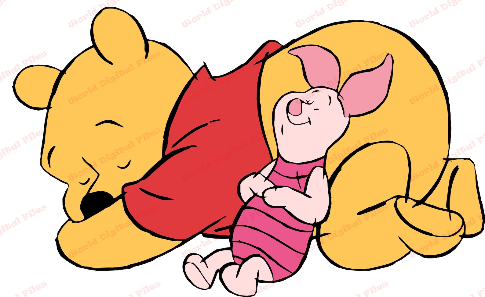 Winnie the Pooh and Piglet Sleeping SVG Svg Dxf Cricut | Etsy