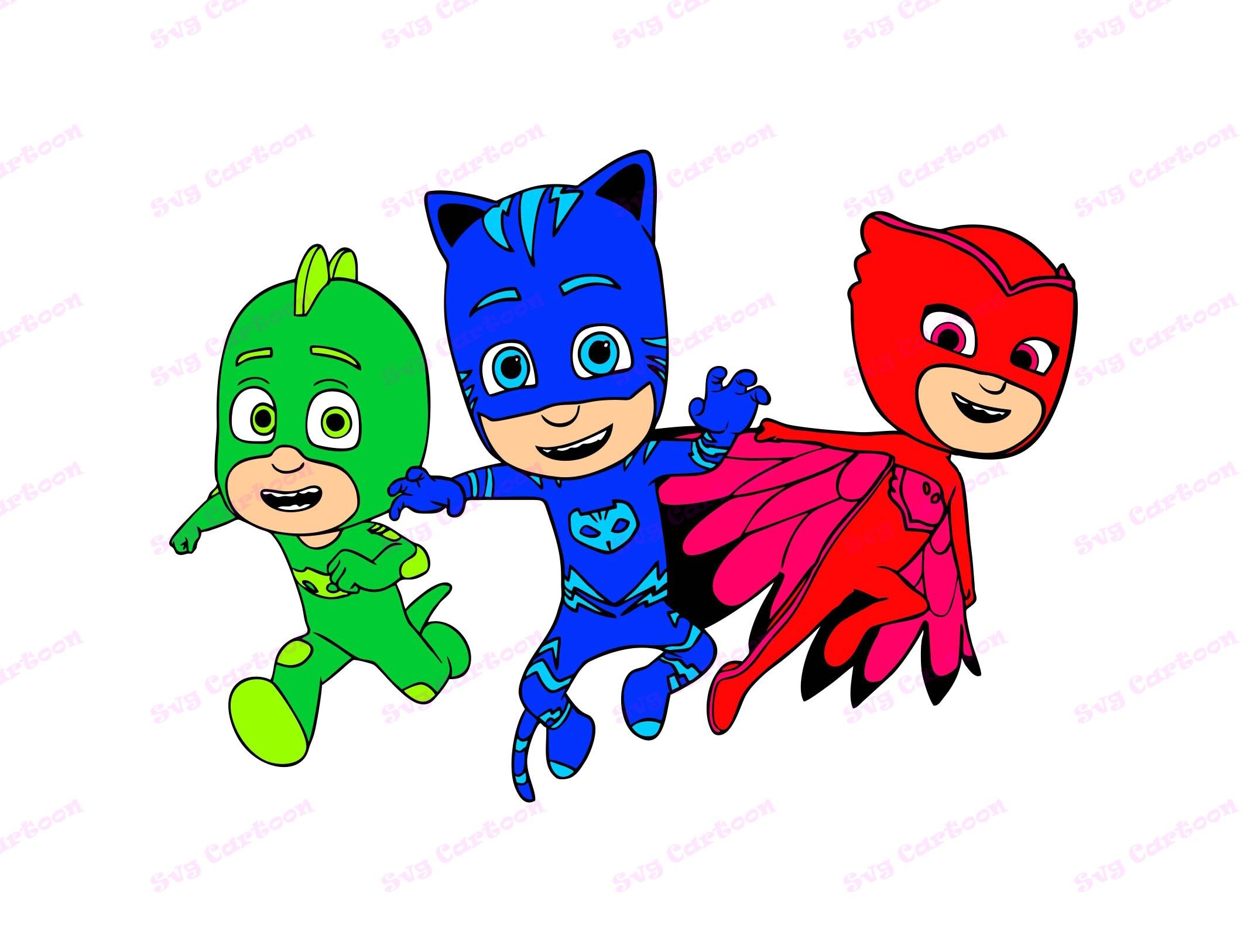 PJ Masks SVG 1 svg dxf Cricut Silhouette Cut File Instant | Etsy