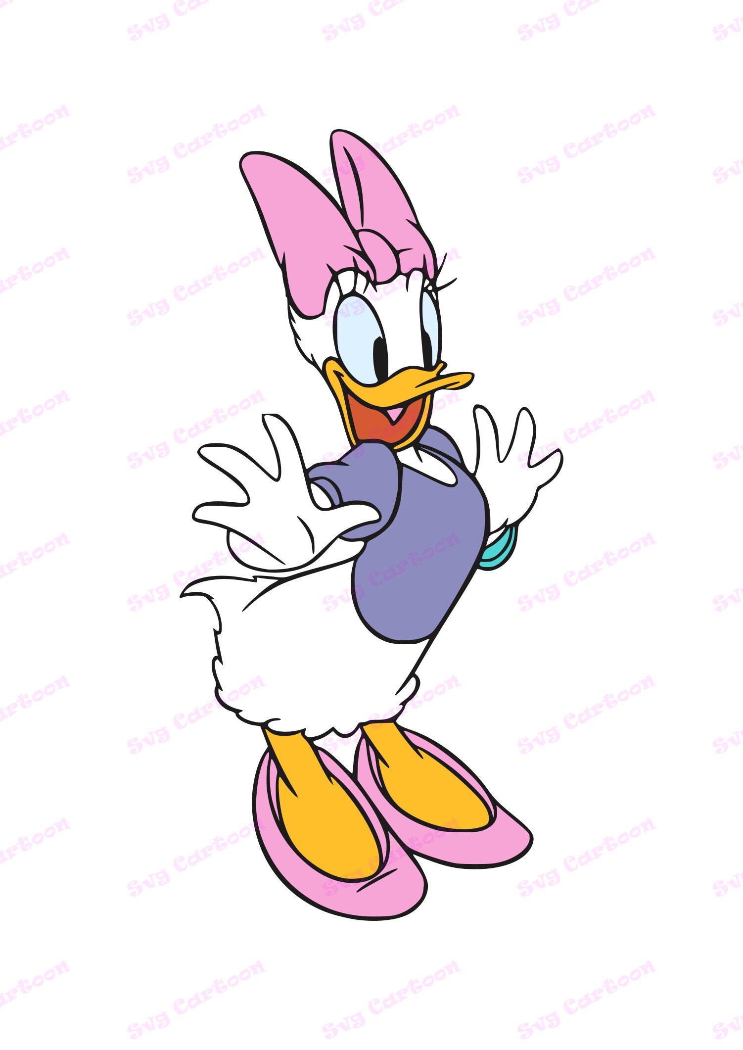 Daisy Duck SVG 2 svg dxf Cricut Silhouette Cut File | Etsy