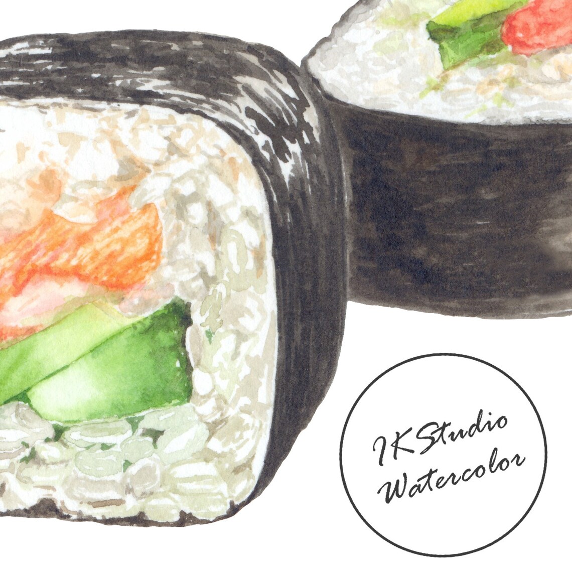Sushi watercolor clipart Japanese food Love sushi Japanese | Etsy