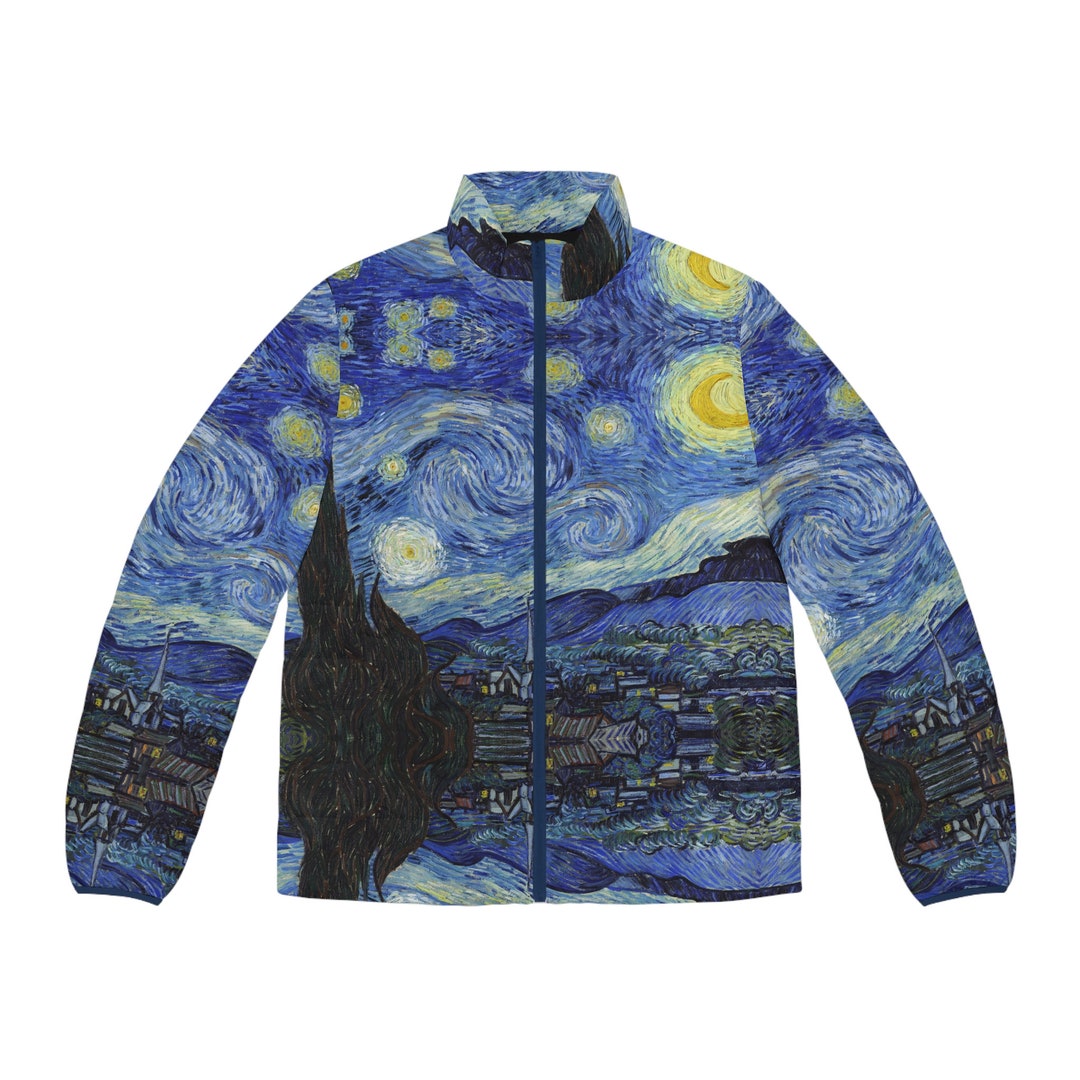 Van Gogh Men's Puffer Jacket,starry Night Painting - Men's Puffer ...