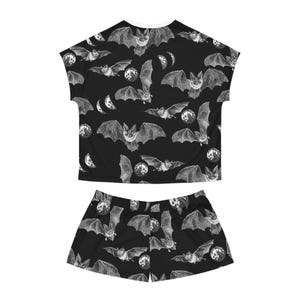 Gothic Bats Pajama Set for Women, Bat Print PJ Set, Halloween Pajamas ...