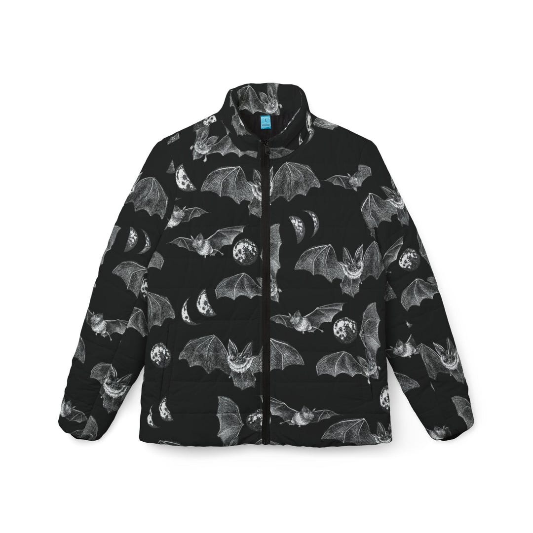 Gothic Bats Puffer Jacket, Dark Bats Jacket Witchy Bats Jacket Dark ...