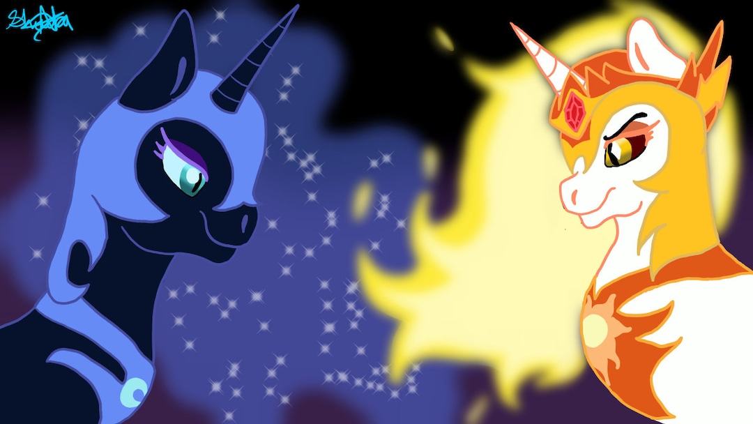 Daybreaker Vs Nightmare Moon Print My Little Pony Print - Etsy