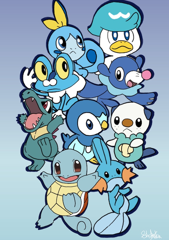 Starter Water Pokemon Collage Starter Pokemon And Evolutions Pokemon