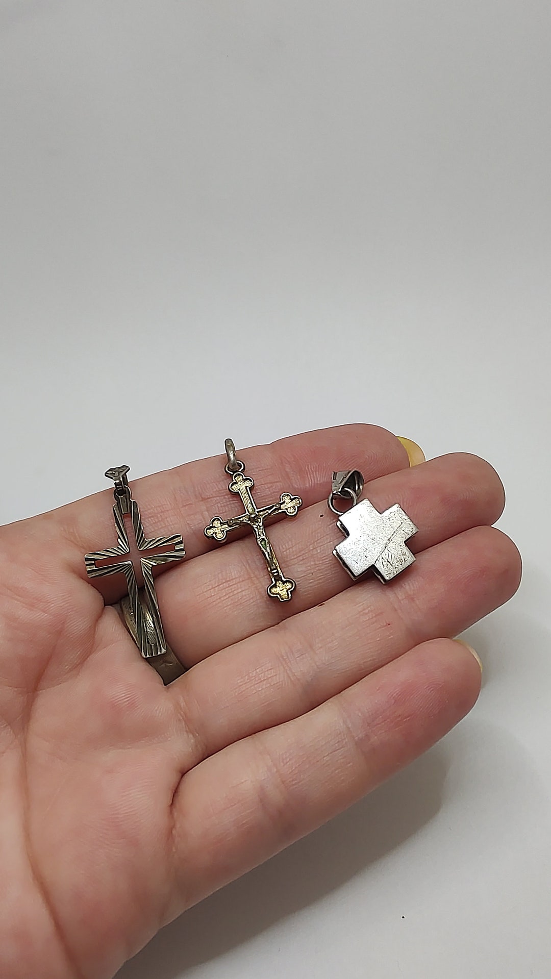 Set Vintage Sterling Silver Cross Pendants,925 Cross Charm - Etsy