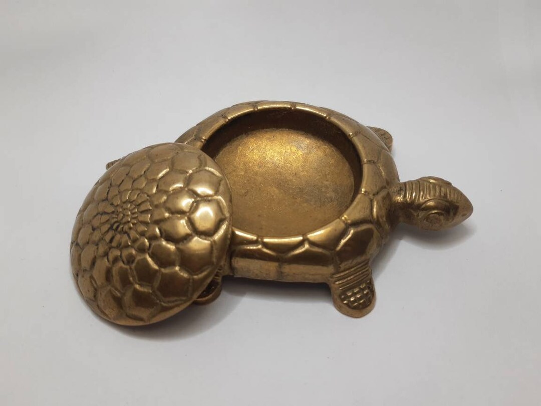 True Vintage Solid Brass Turtle Trinket Box,good Luck Gift - Etsy