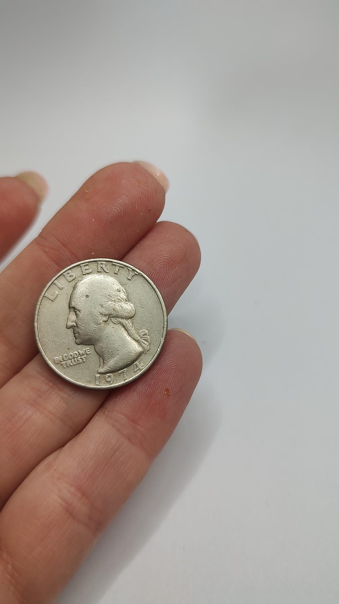 Vintage 1974 No Mint Mark Washington Quarter Coin VS, zeldzame ...