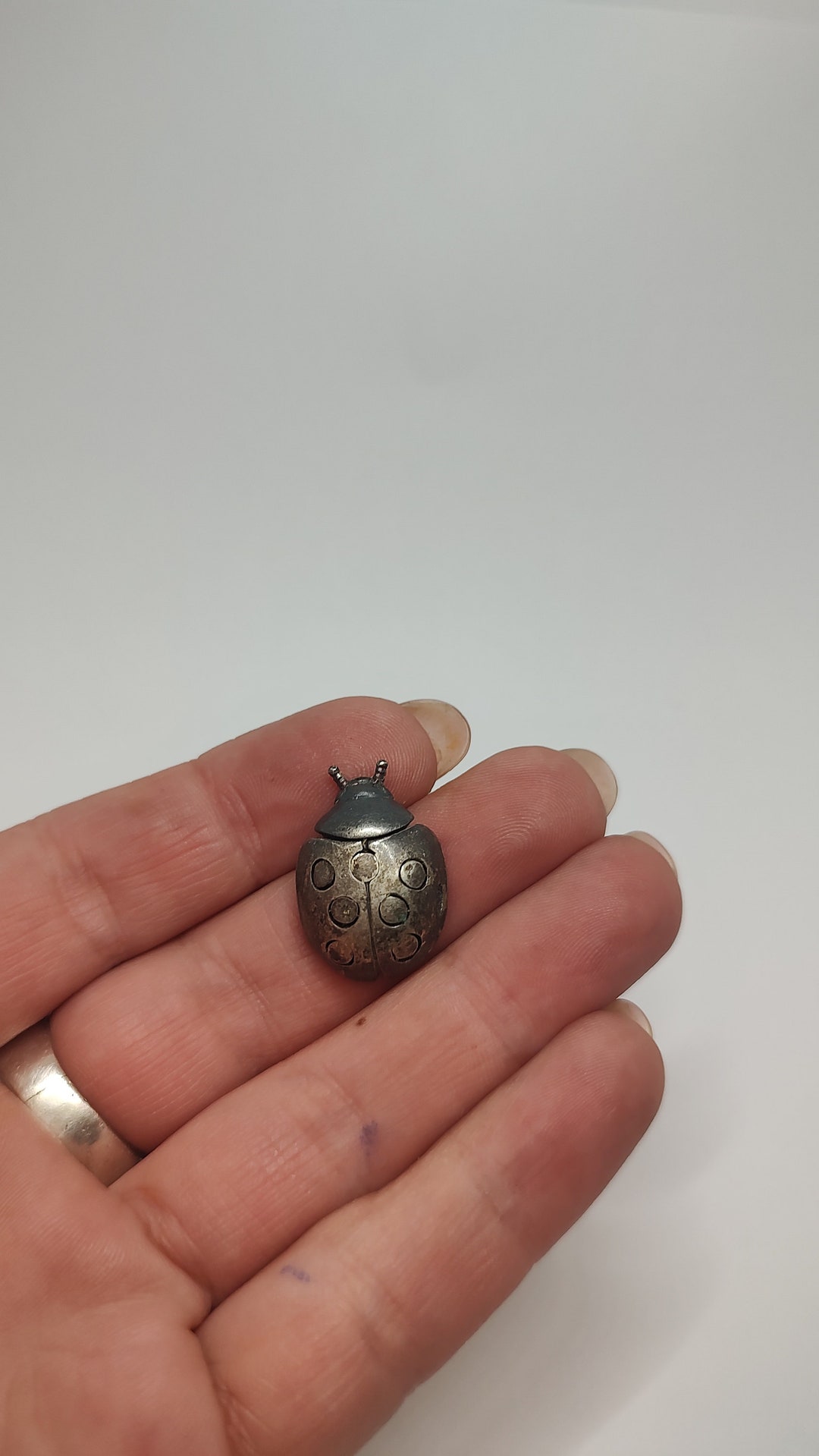 Hallmarked Solid Silver Signed Ladybug Figurine,800 Silver Ladybug - Etsy