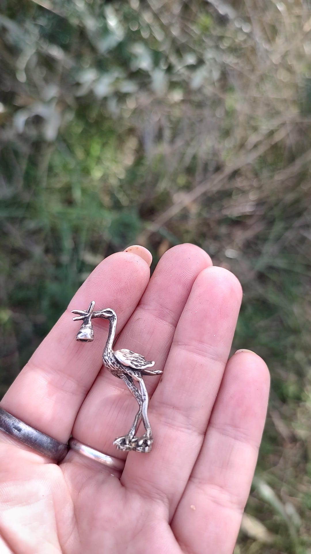 Vintage 800 Silver Stork ,vintage Solid Silver Stork Figurine - Etsy