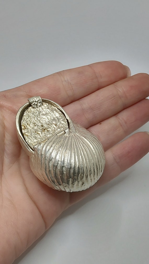 Rare Figural Snail solid silver pill box,designer Uno… - Gem