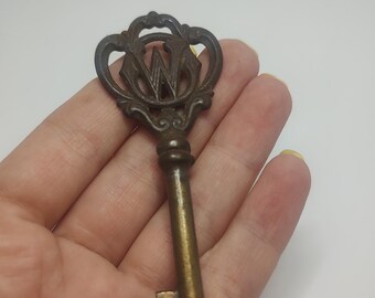 Rare Large Antique French Brass Cabinet Key,large Antique Bronze ...