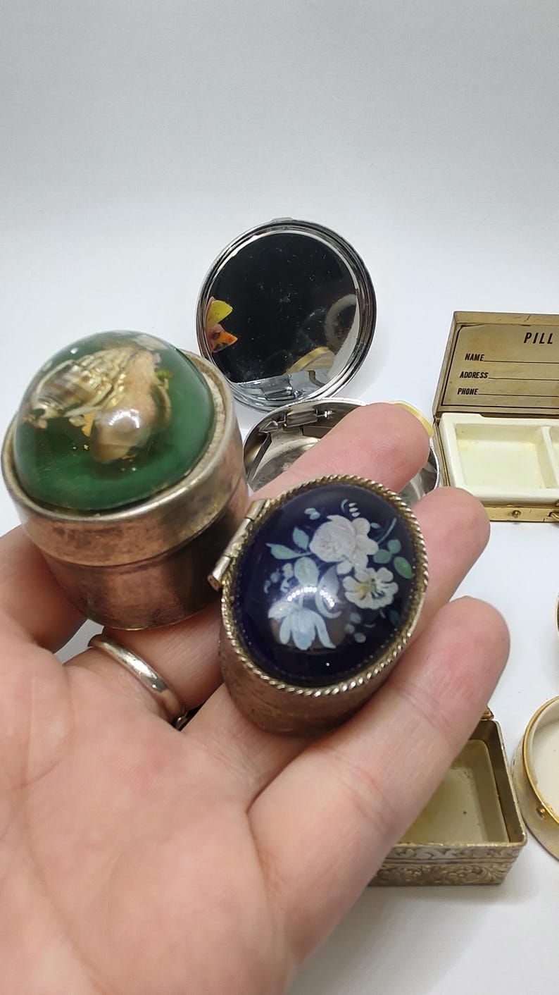 Vintage Metal Pill Box: Decorative Trinket Box - Etsy