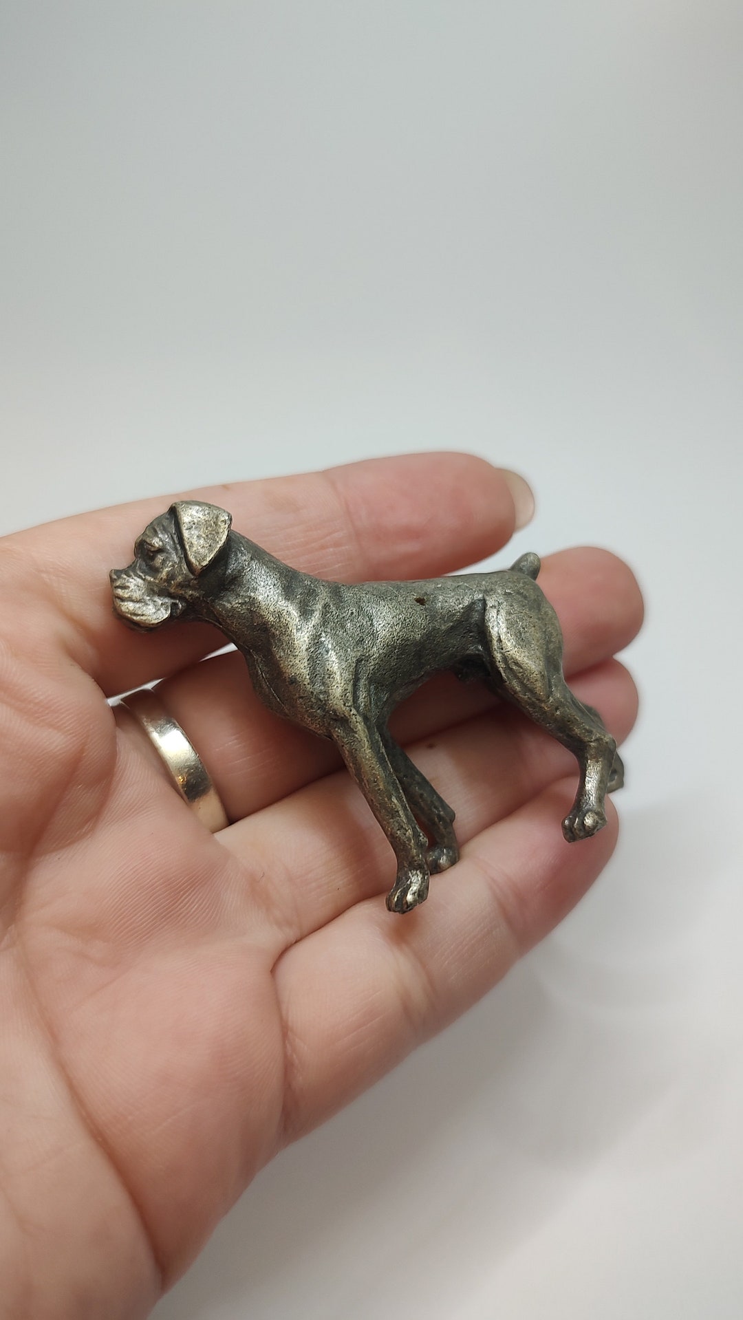 Vintage Dog Miniature Metal Dog Figurinerealistic Dog Decor - Etsy