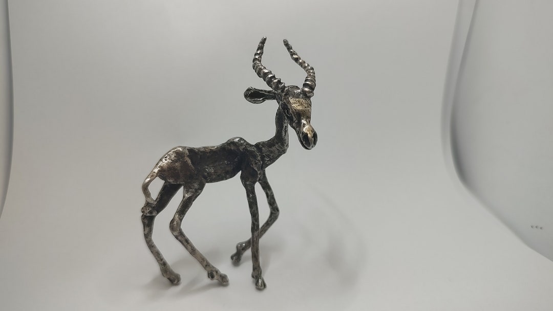 Vintage Solid Silver Impala Figurine, Antique Animal Sculpture ...