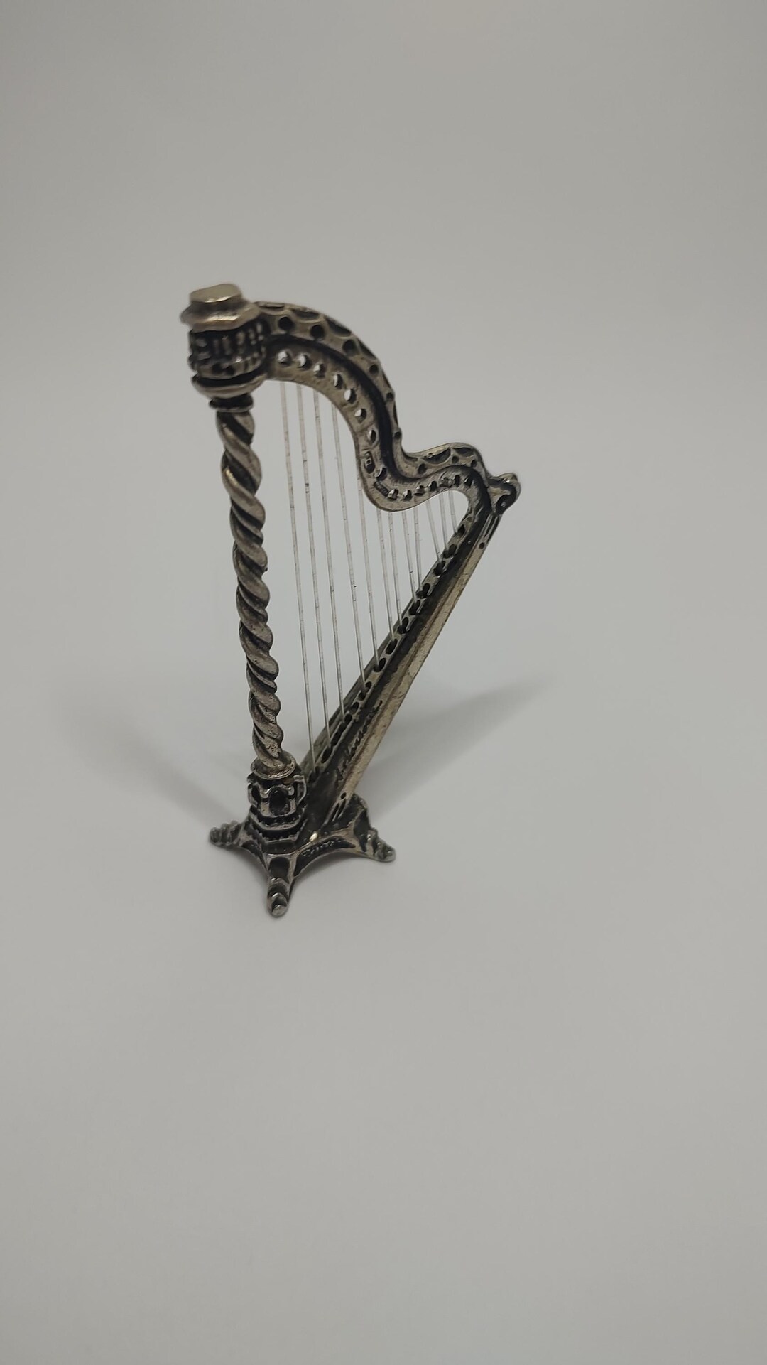 Vintage 800 Silver Miniature Harp,sterling Silver Harp,silver Musical ...