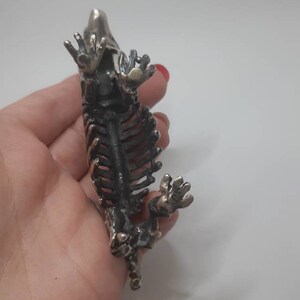 Rare Antique Solid Silver Dinosaur Skeleton Fossil Solid Silver ...
