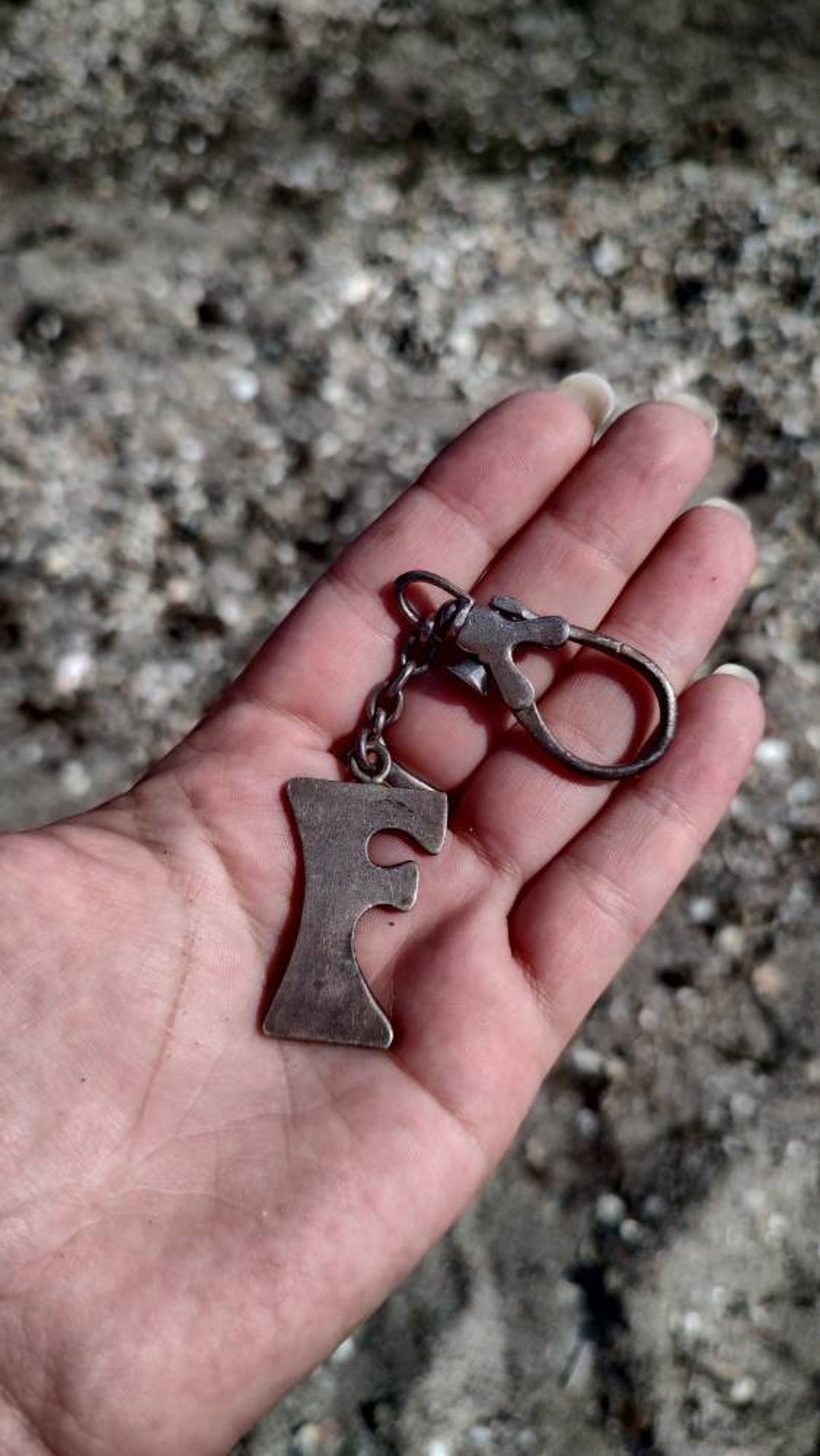 Antique Hallmarked Silver Keychain With Letter F - Etsy