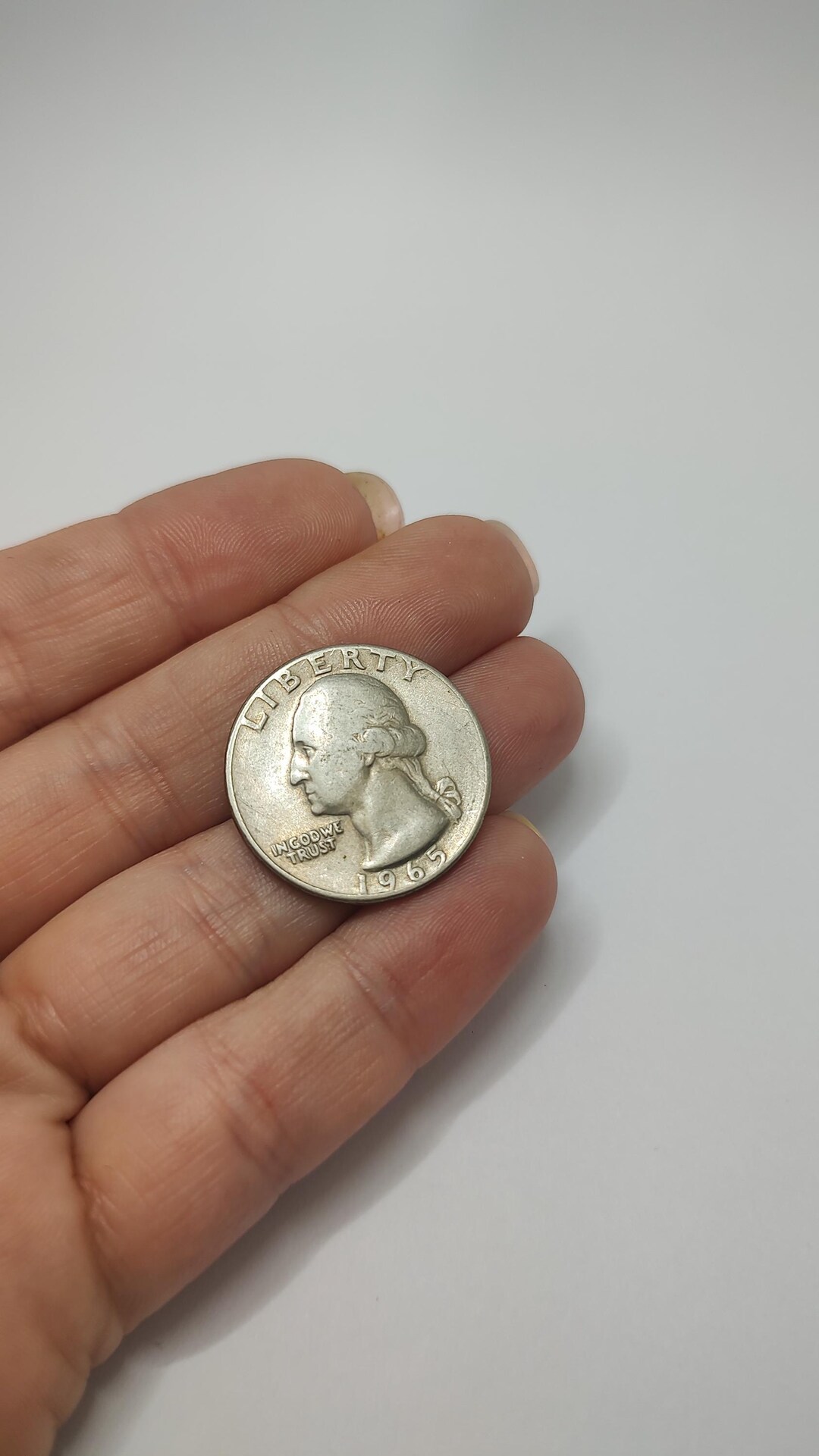 Vintage 1965 No Mint Mark Washington Quarter Coin Us,rare Usa ...