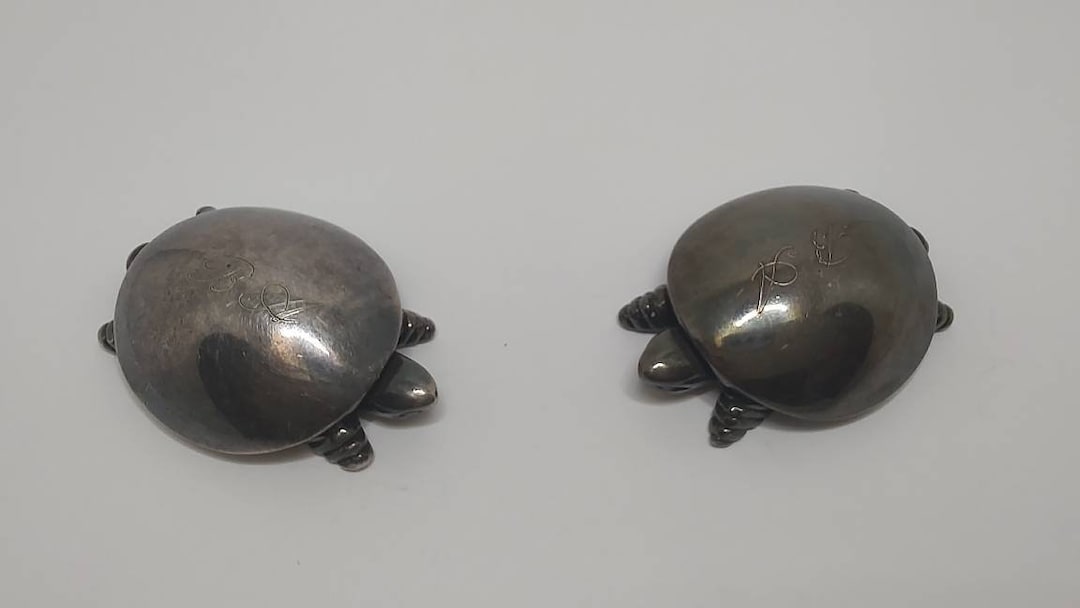 Pair Hallmarked Turtle Silver Plated Miniature,good Luck Gift - Etsy