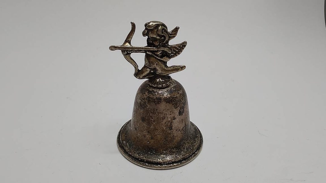 Antique Angel Bell Solid Silver Cherub ,solid Silver Angel Bell ...