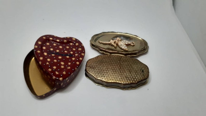 2 Vintage Pill Boxmetal Tiny Box | Etsy