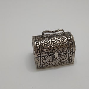 Vintage Sterling Silver Treasure Chest, 925 Sterling Silver Trunk Snuff ...