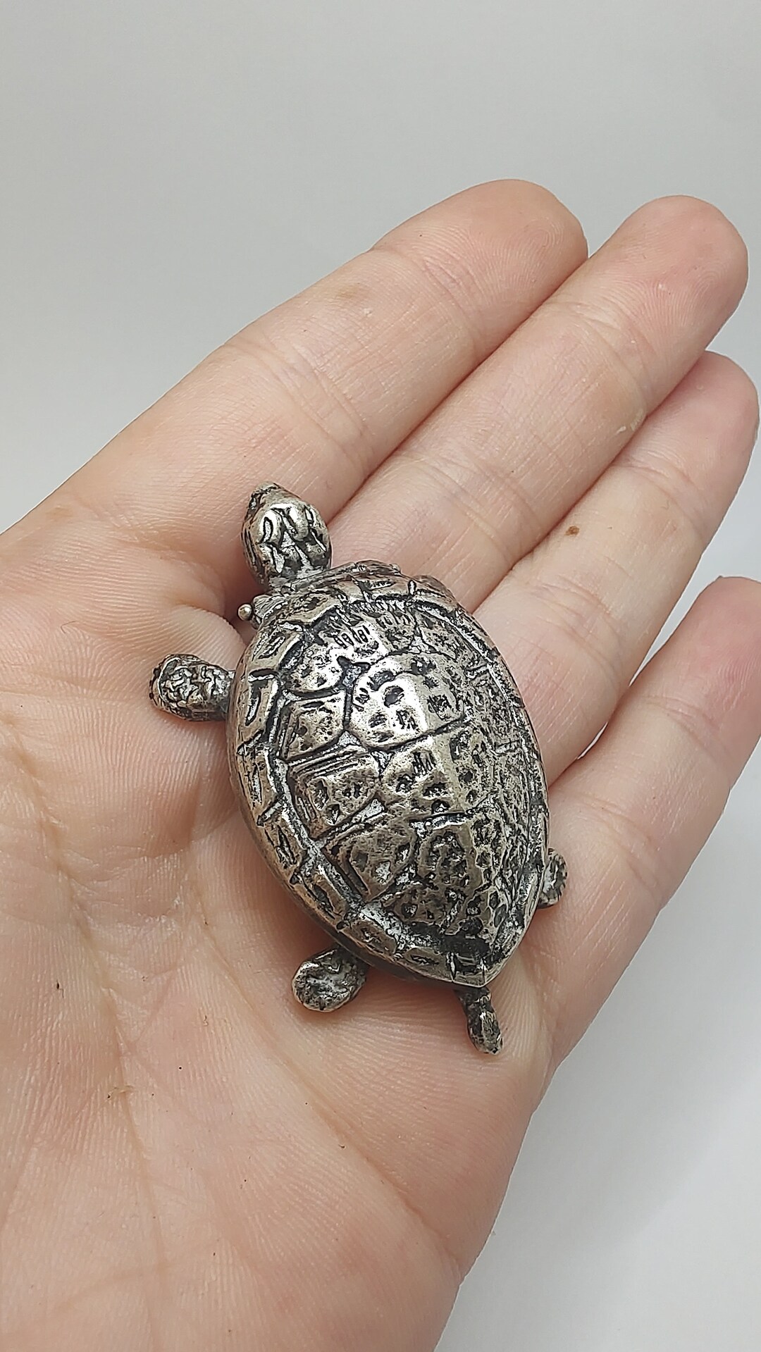 Rare Signed Figural Turtle Solid Silver Snuff Box,sterling Silver ...