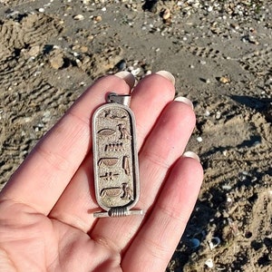 Vintage Large Egyptian Silver Pergament Pendant,egyptian Sterling ...