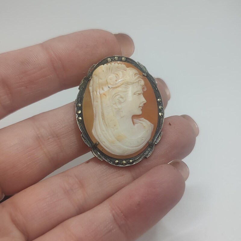Cameo Brooch 800 Silver - Etsy