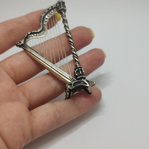 Vintage 800 Silver Miniature Harp,sterling Silver Harp,silver Musical ...