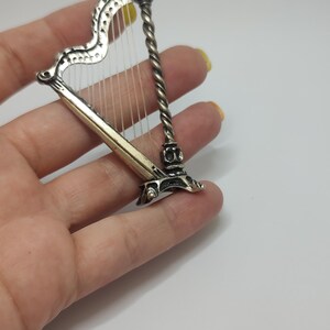 Vintage 800 Silver Miniature Harp,sterling Silver Harp,silver Musical ...