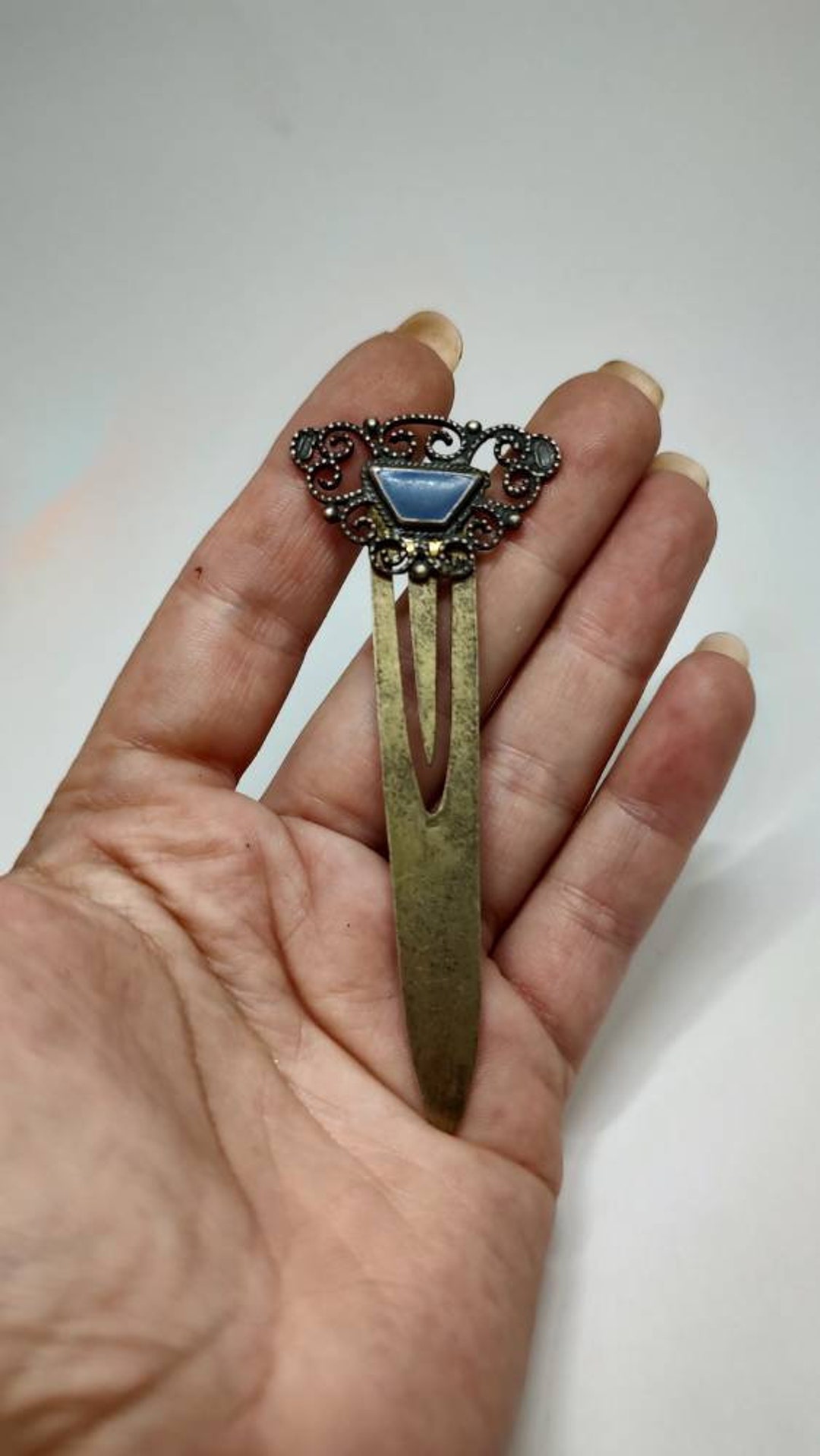 Antique Marked 800 Italian Silver Blue Gemstone Bookmark,art Nouveau ...