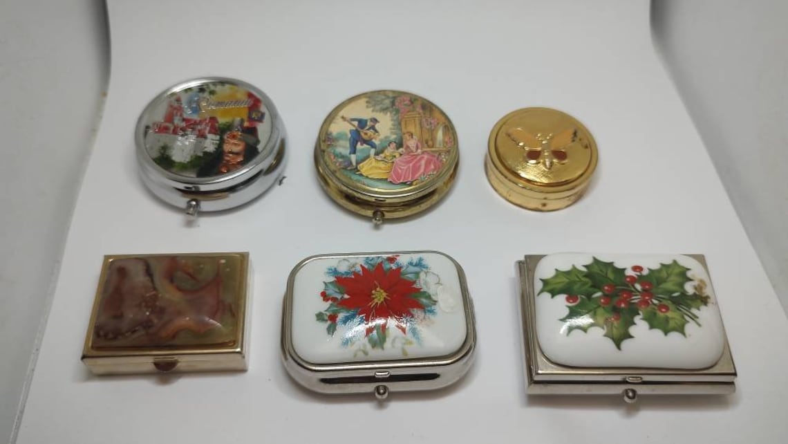 Choose Your Pill Boxvintage Metal Pill Box - Etsy