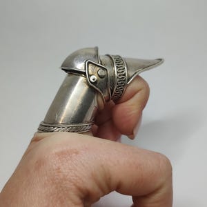 Vintage Sterling Silver Finger Armor Ring: Medieval Articulated Design ...