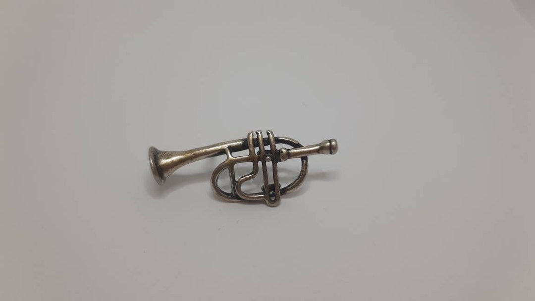 Vintage 800 Solid Silver Miniature Trumpet - Etsy