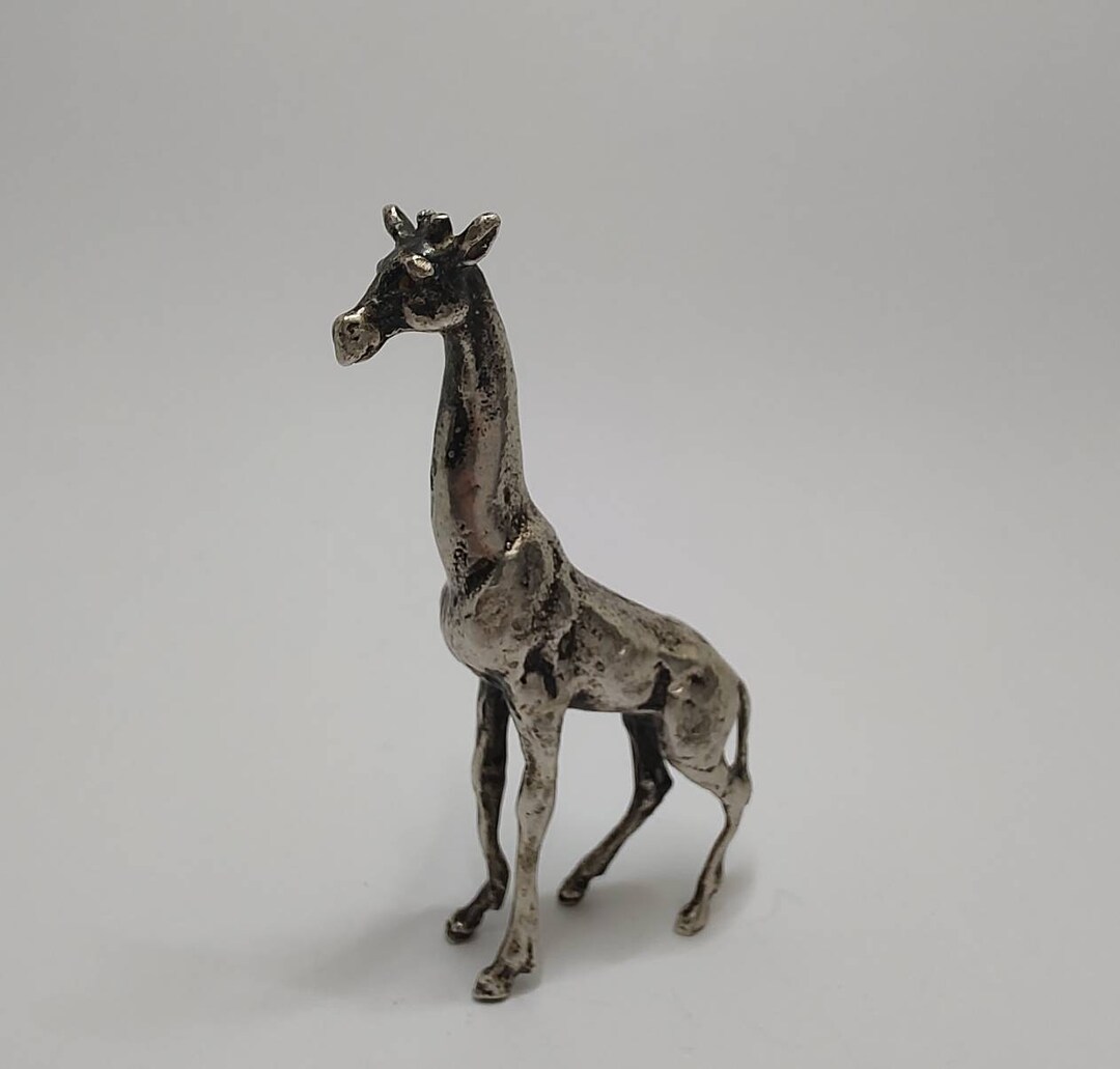 Antique Signed 800 Silver Giraffe Figurine Statue - Etsy