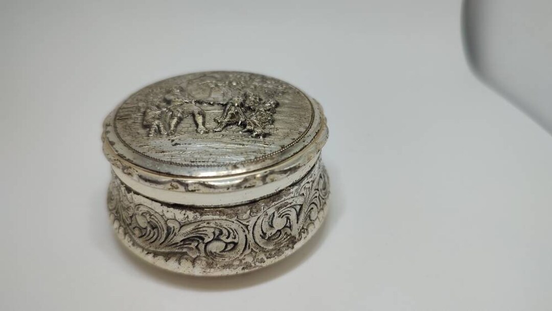 Vintage Ancient Scene Metal Trinket Jewelry Box - Etsy
