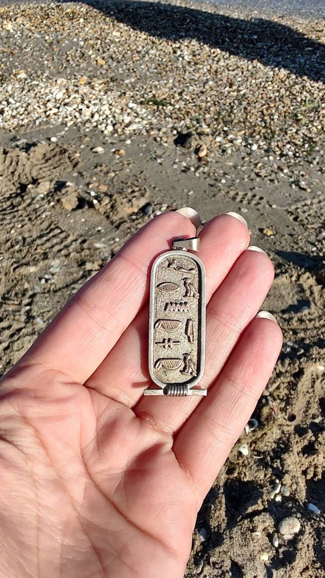 Vintage Large Egyptian Silver Pergament Pendant,egyptian Sterling ...