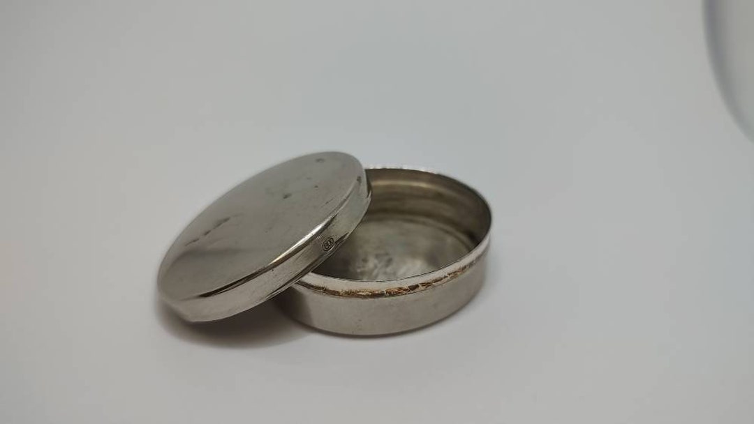 Vintage 800 Italian Silver Snuff Pill Box - Etsy