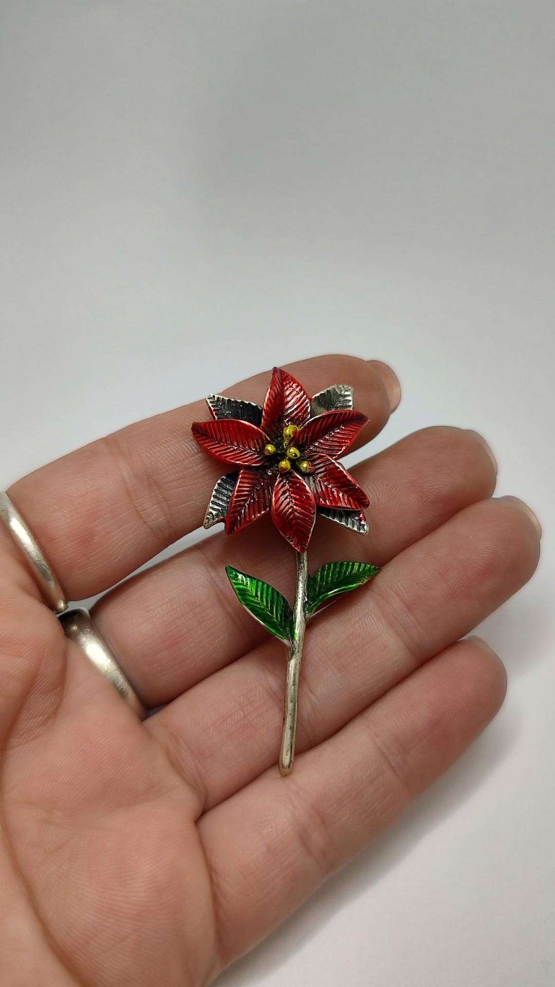 Vintage 800 Solid Silver Rose Flower Collectible Ornament - Etsy