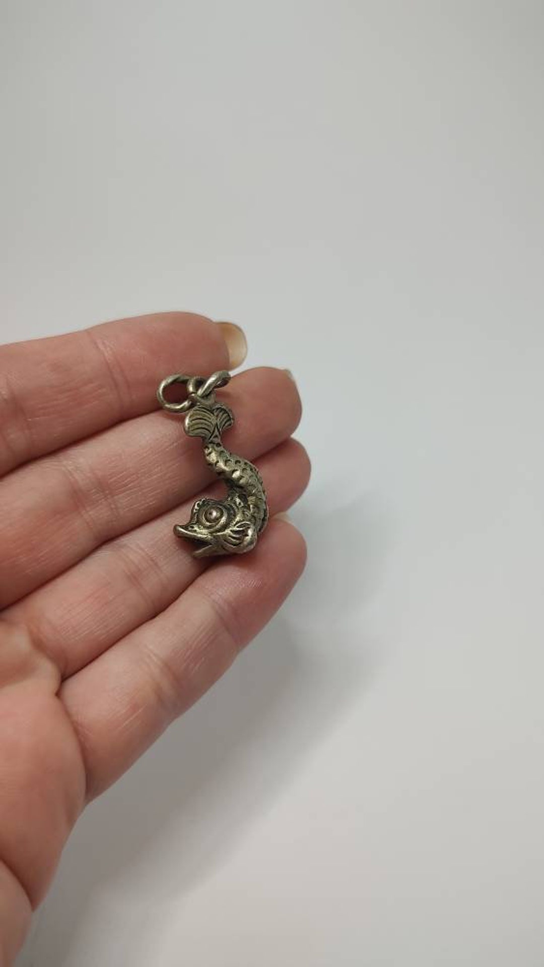 Antique Solid Silver Fish Figurine Pendant - Etsy
