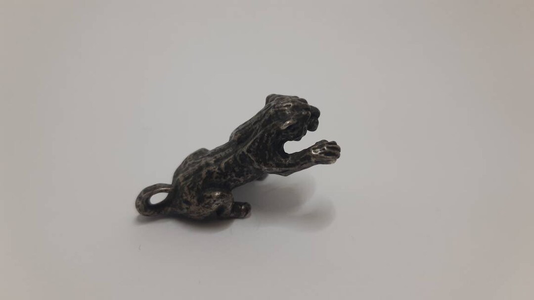 Antique 800 Silver Roaring Lion Figurine,solid Silver Lioness Miniature ...